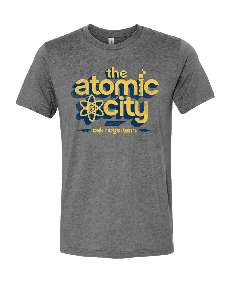 Atomic City - Vintage Style Gray Triblend Short Sleeve T-Shirt ...